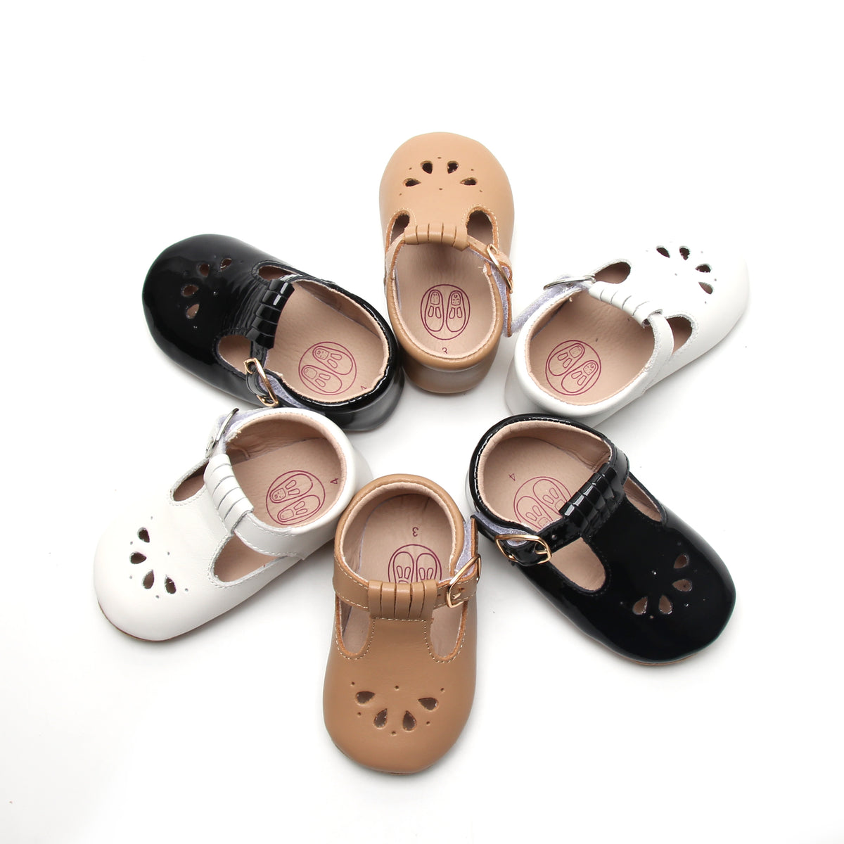 frankie white leather baby mary jane – Short Cakes